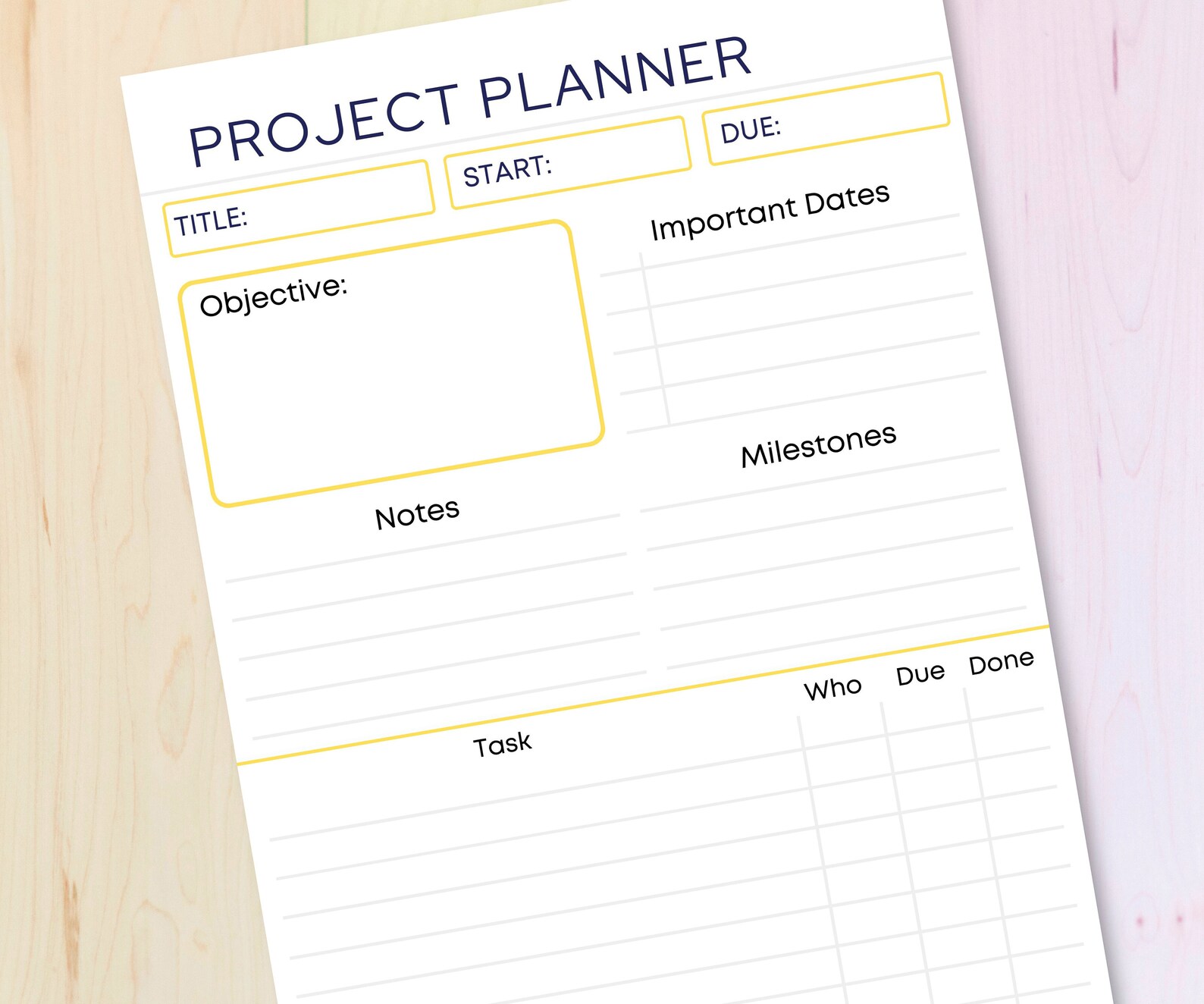Project Planner Printable Project Planner Productivity - Etsy