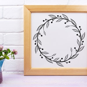 Wreath Monogram Svg, Wreath Svg, Wedding Wreath Svg, Floral Wreath Svg ...