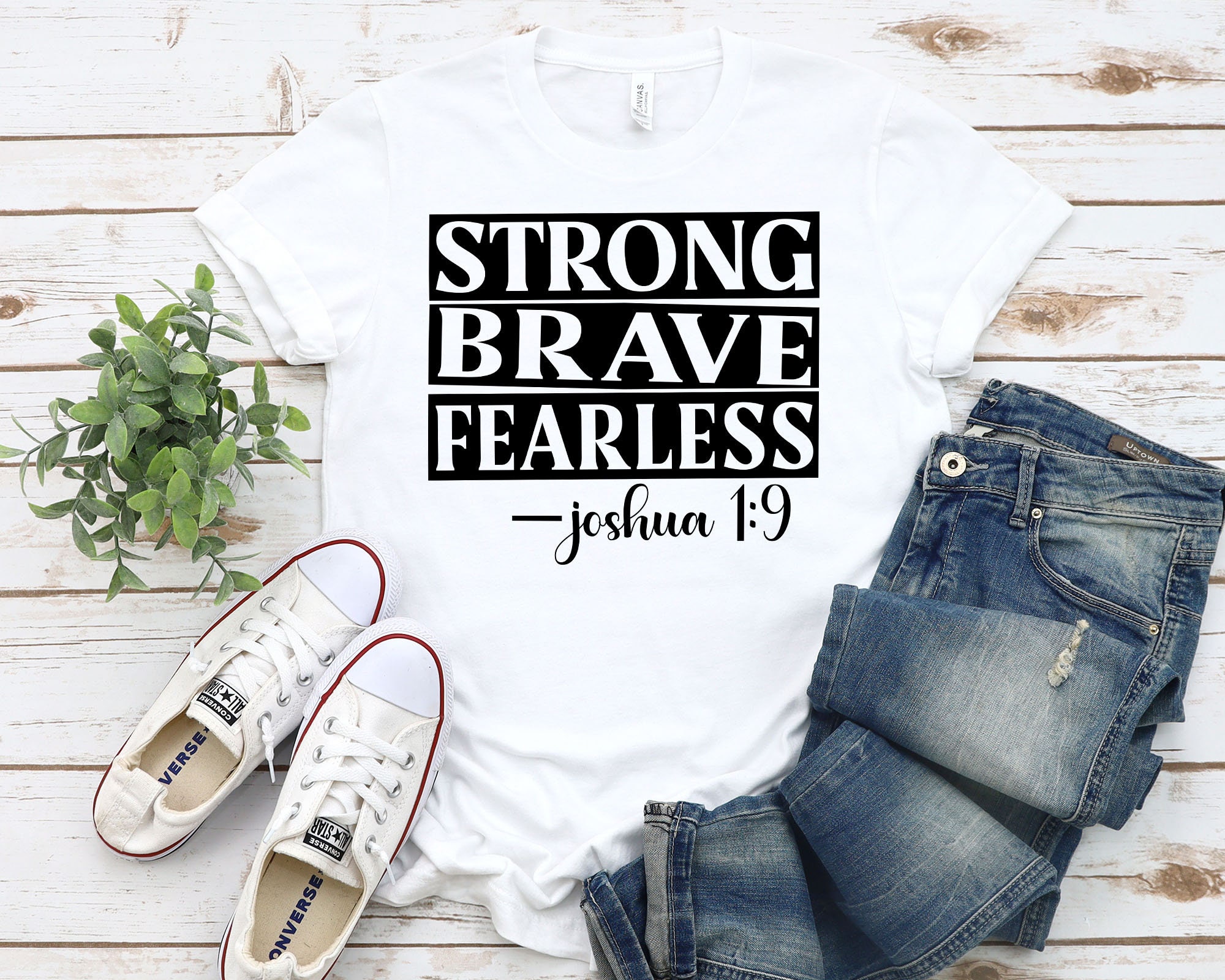 Strong Brave Fearless SVG Be Strong Svg Be Brave Svg Joshua - Etsy