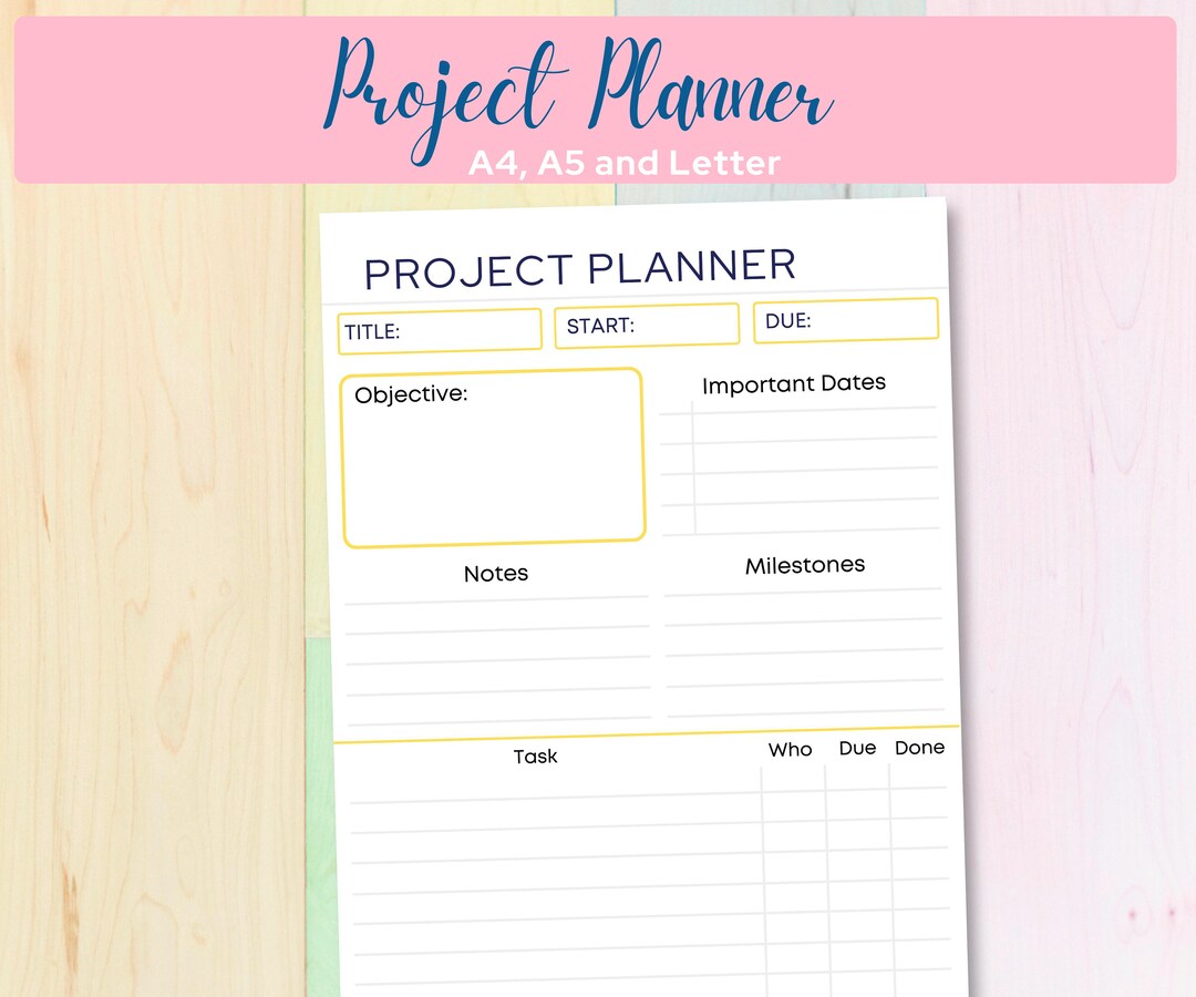 Project Planner Printable | Project Planner | Productivity Planner ...