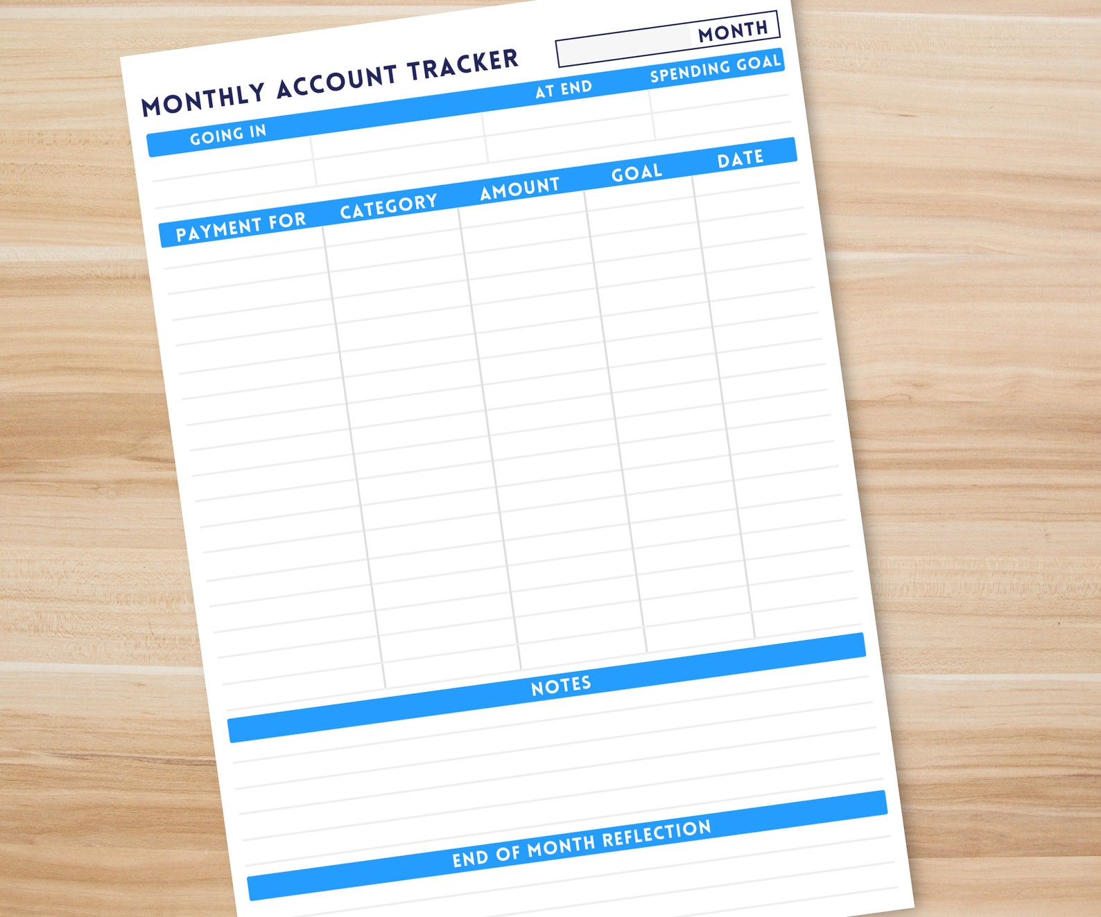 Monthly Account Tracker Account Tracker Account Tracker - Etsy
