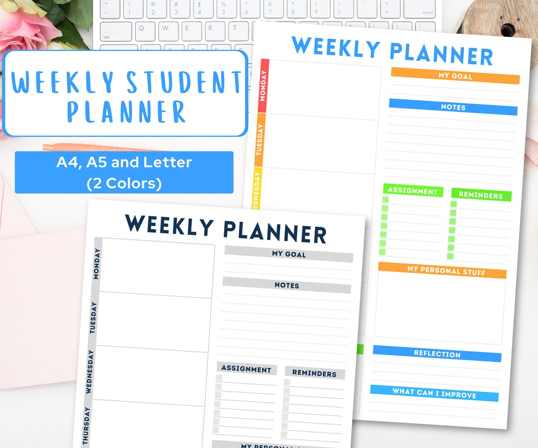 Student Planner | Student Weekly Planner | Student Planner Printable ...