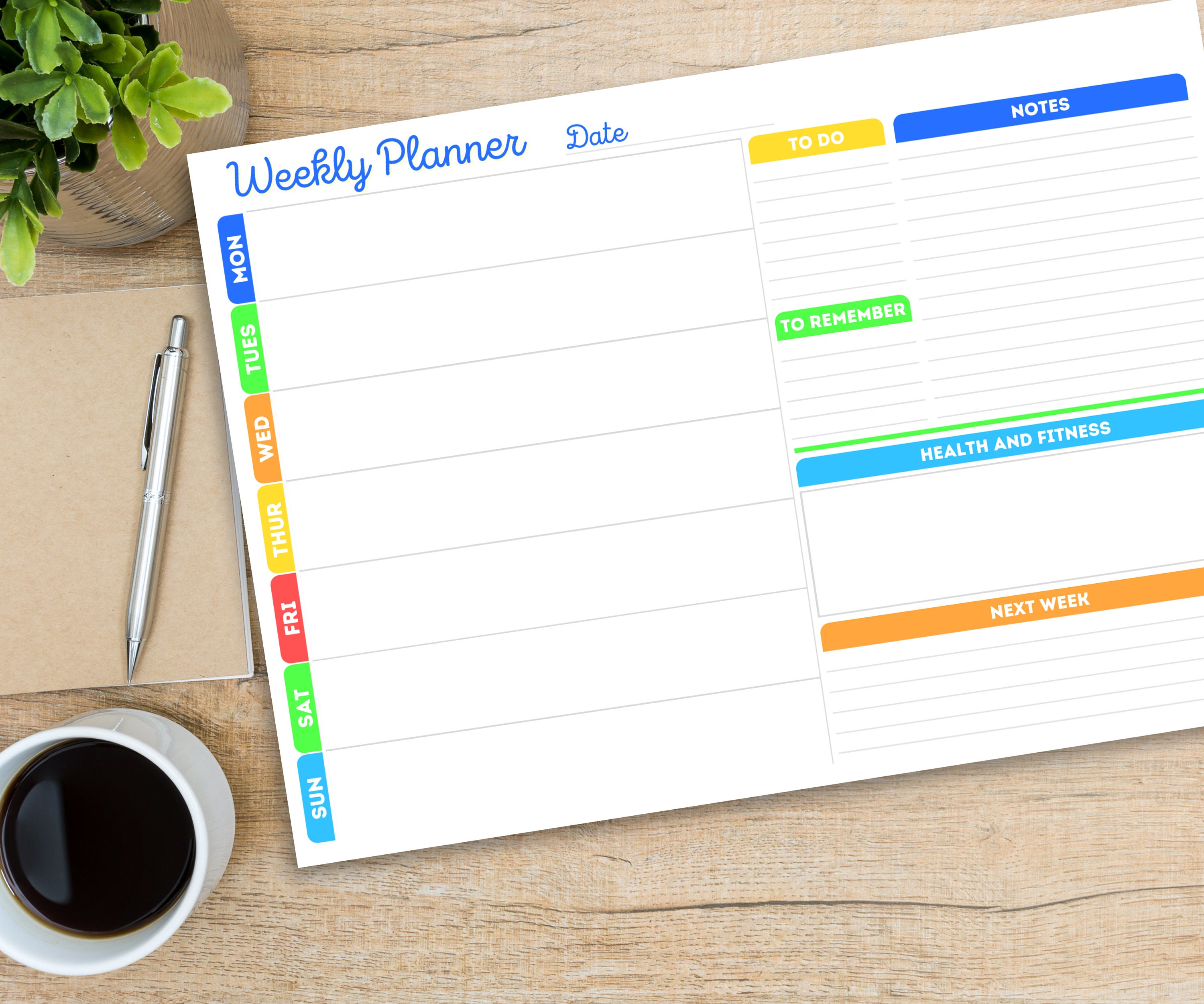 Weekly Planner Printable Weekly Planner Weekly Schedule - Etsy