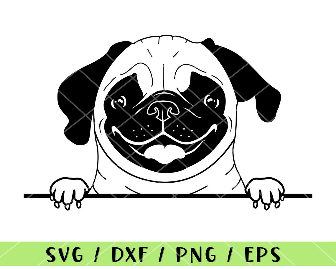 Pug Svg Pug Png Dog Svg Pug Lover Svg Pug Clipart Peeking - Etsy