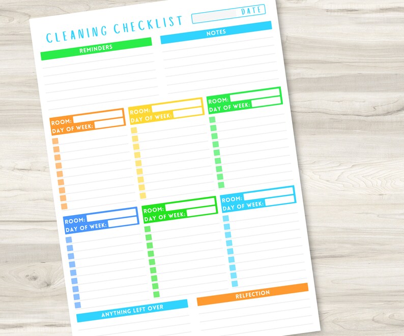 Cleaning Checklist Cleaning Chart Cleaning Schedule - Etsy
