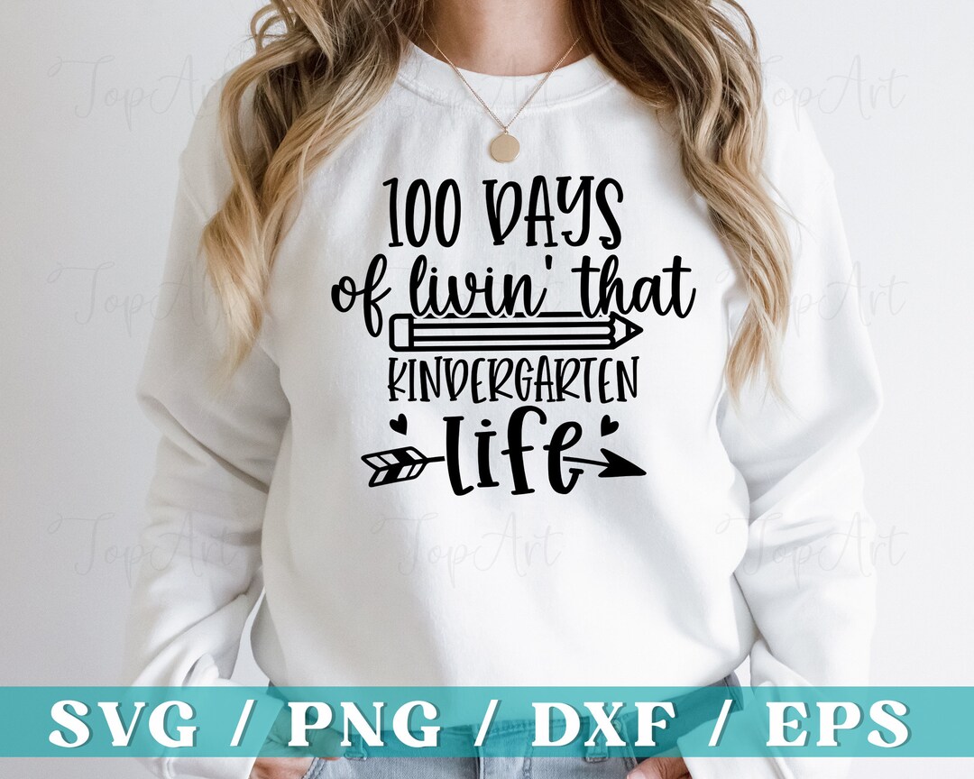 100 Days of Kindergarten Svg, School Svg, Kindergarten Svg ...