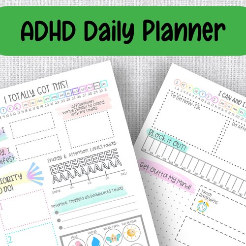 PRINTABLE ADHD PLANNER With Affirmation Bullet Journal Note - Etsy PRINTABLE ADHD PLANNER With Affirmation Bullet Journal Note - Etsy