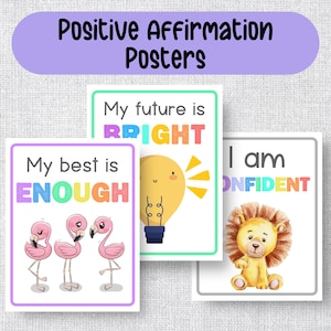 POSITIVE AFFIRMATION POSTERS for Kids Printable Digital - Etsy