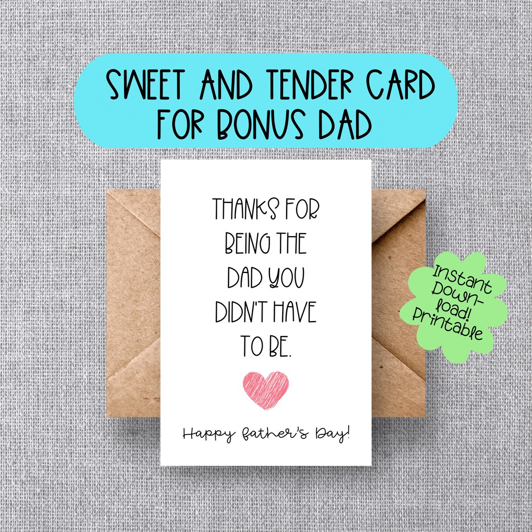 Bonus Dad Father's Day Card: Sentimental Message (digital Download) - Etsy
