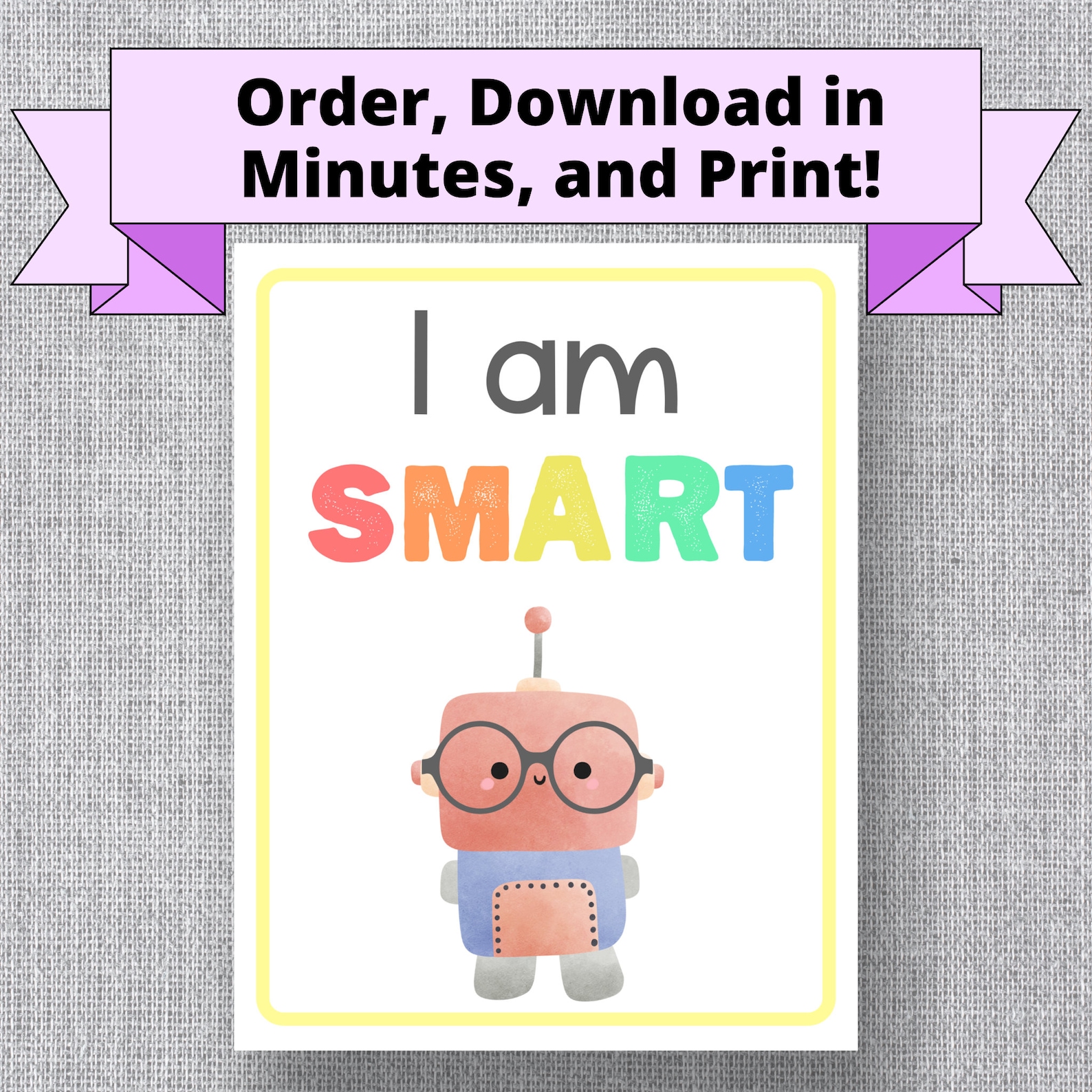 POSITIVE AFFIRMATION POSTERS for Kids, Printable Digital Download Wall ...