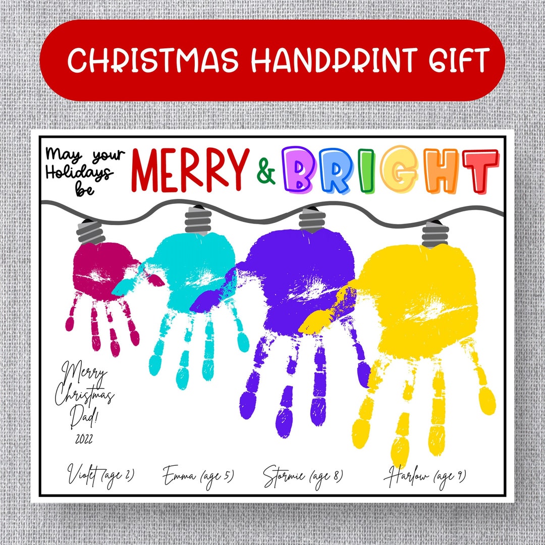 Christmas Handprint Art: DIY Holiday Lights Keepsake (digital Download ...