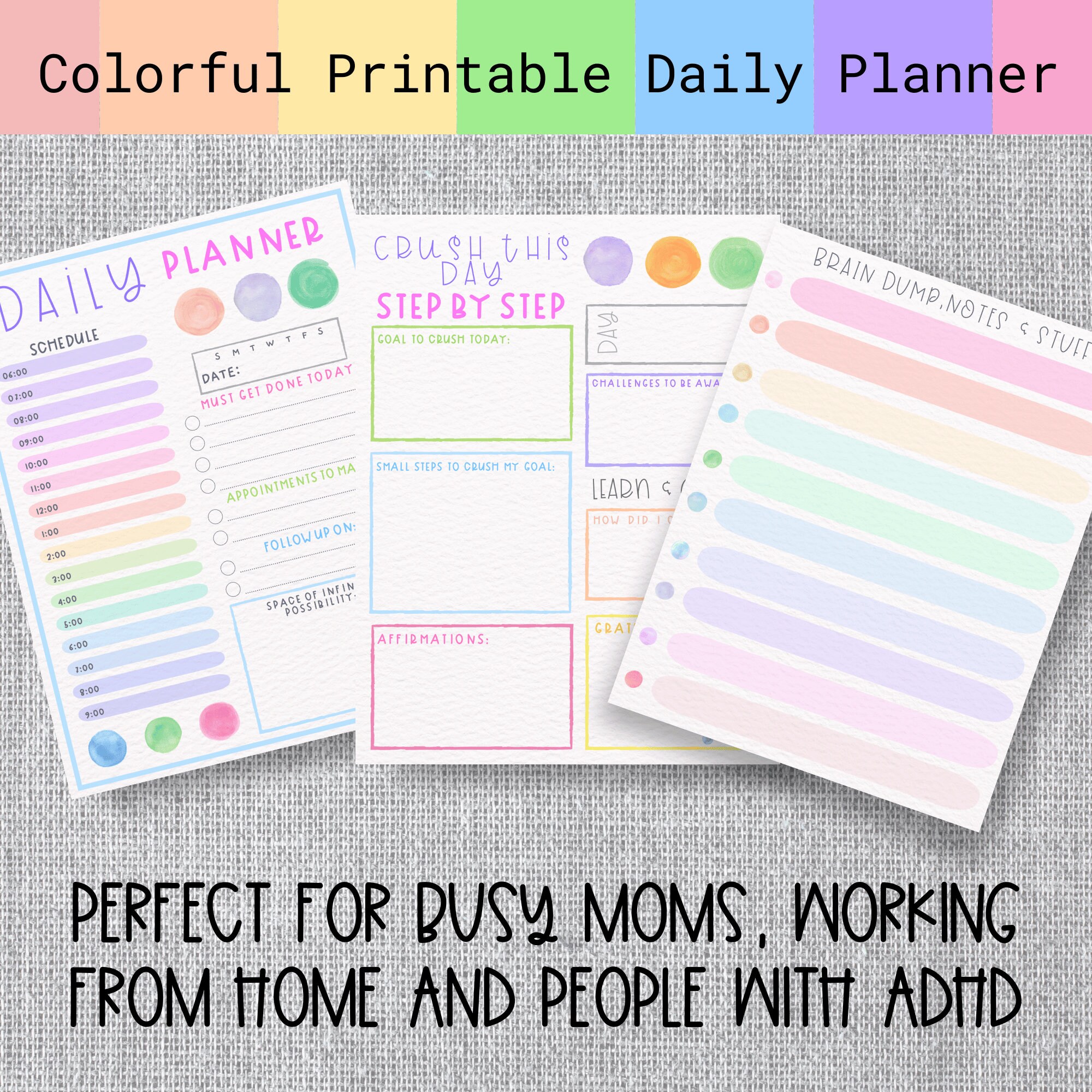 DIGITAL ADHD PLANNER With Fillable Fields Affirmation Bullet Journal ...