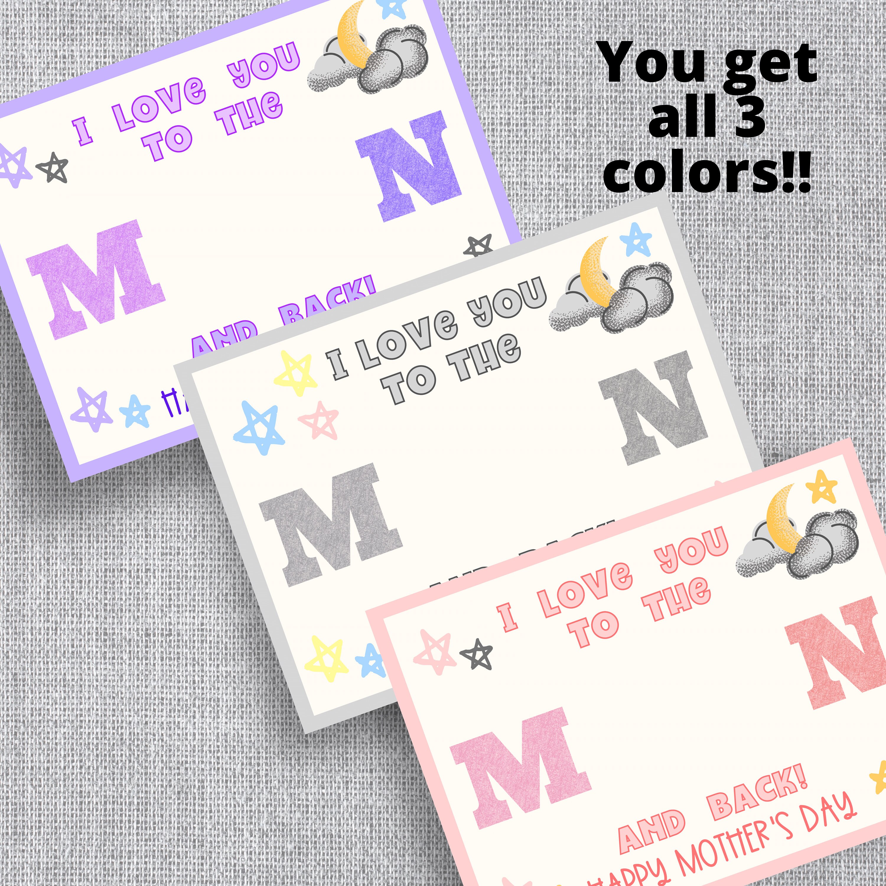 I LOVE You to the MOON and BACK Handprint Mother's Day - Etsy