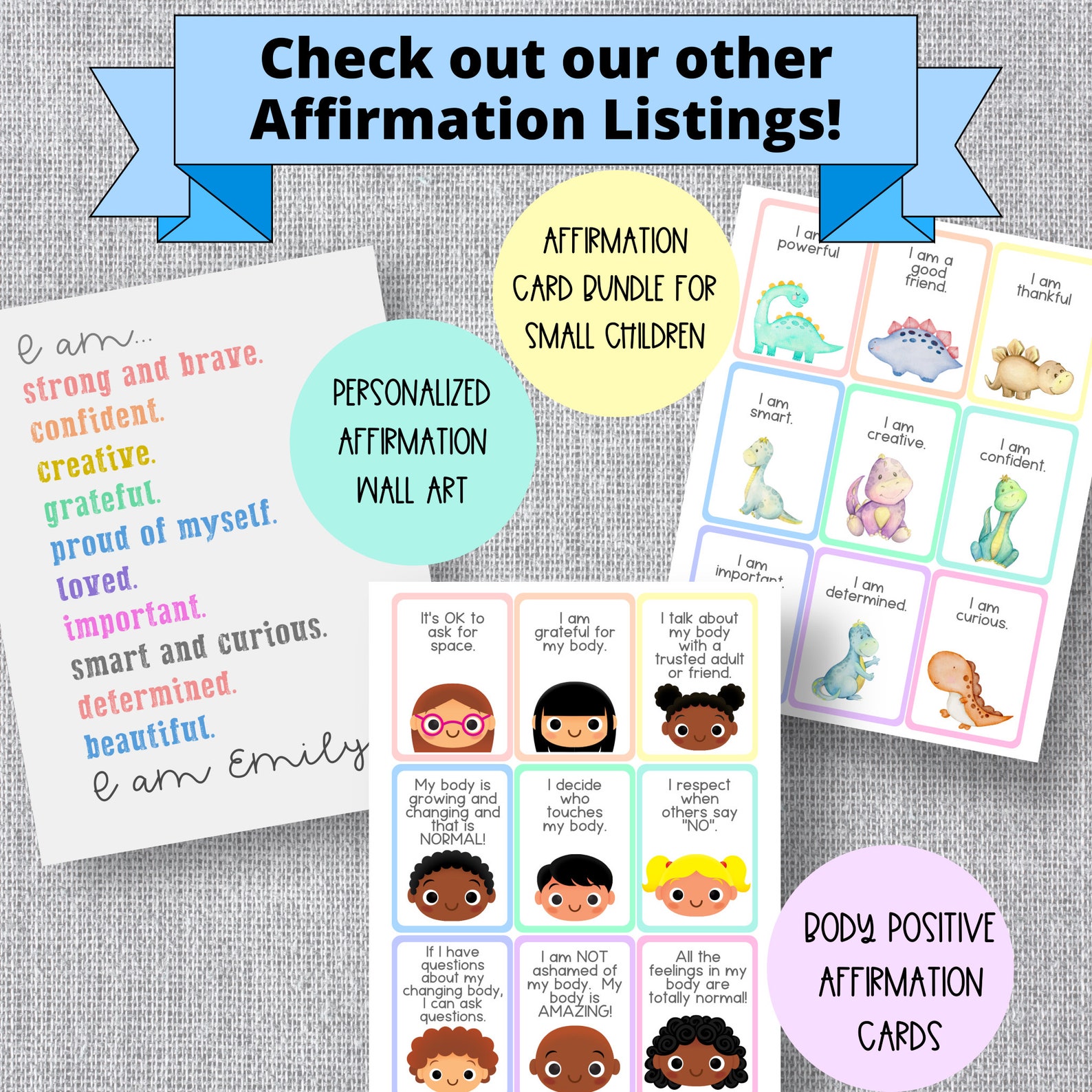 POSITIVE AFFIRMATION POSTERS for Kids, Printable Digital Download Wall ...