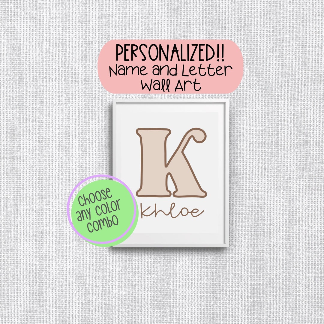 PERSONALIZED INITIAL NAME Nursery Print | Girl, Boy Name Print Nursery ...