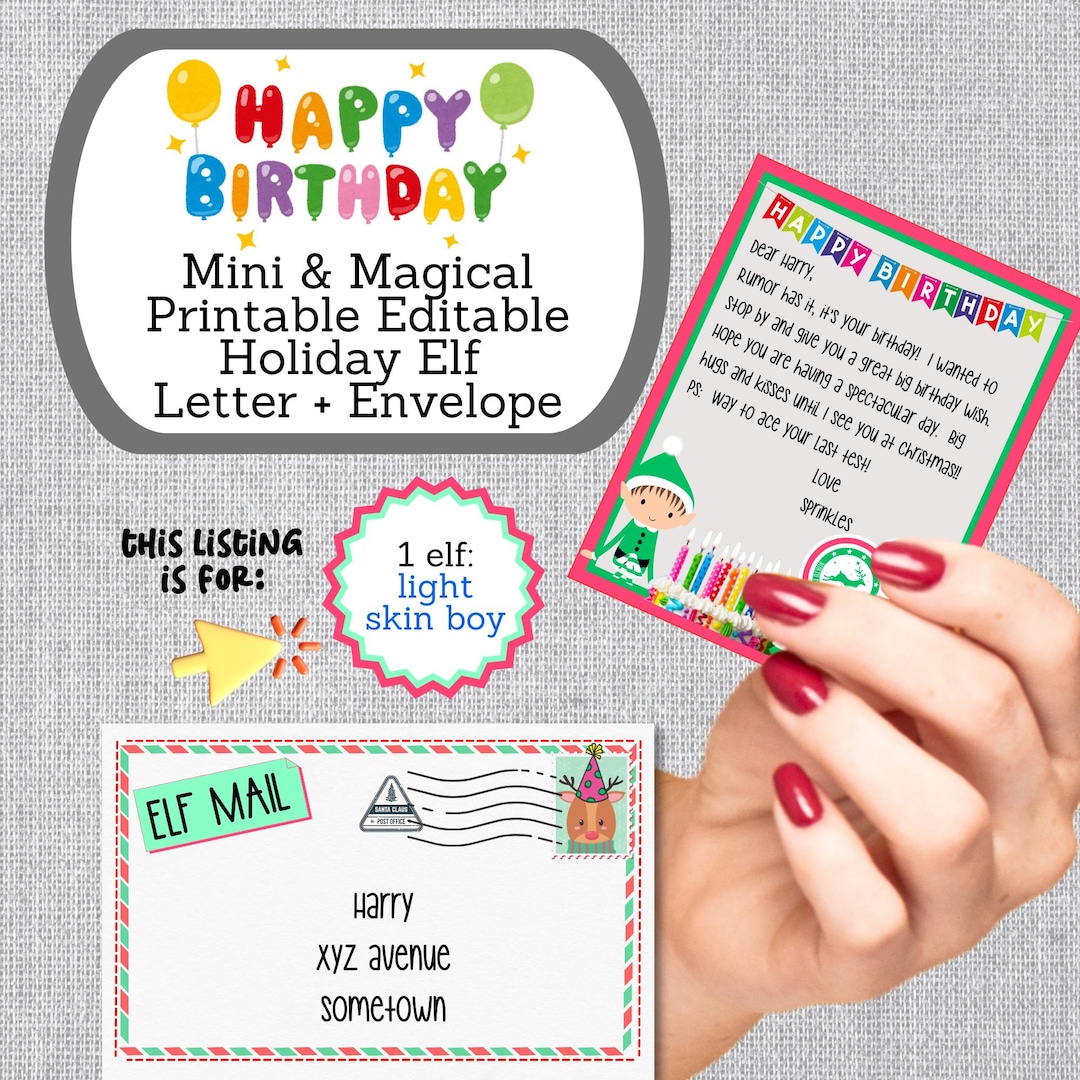 Editable Elf Birthday Letter: Magical Message for Boy Elf (digital ...
