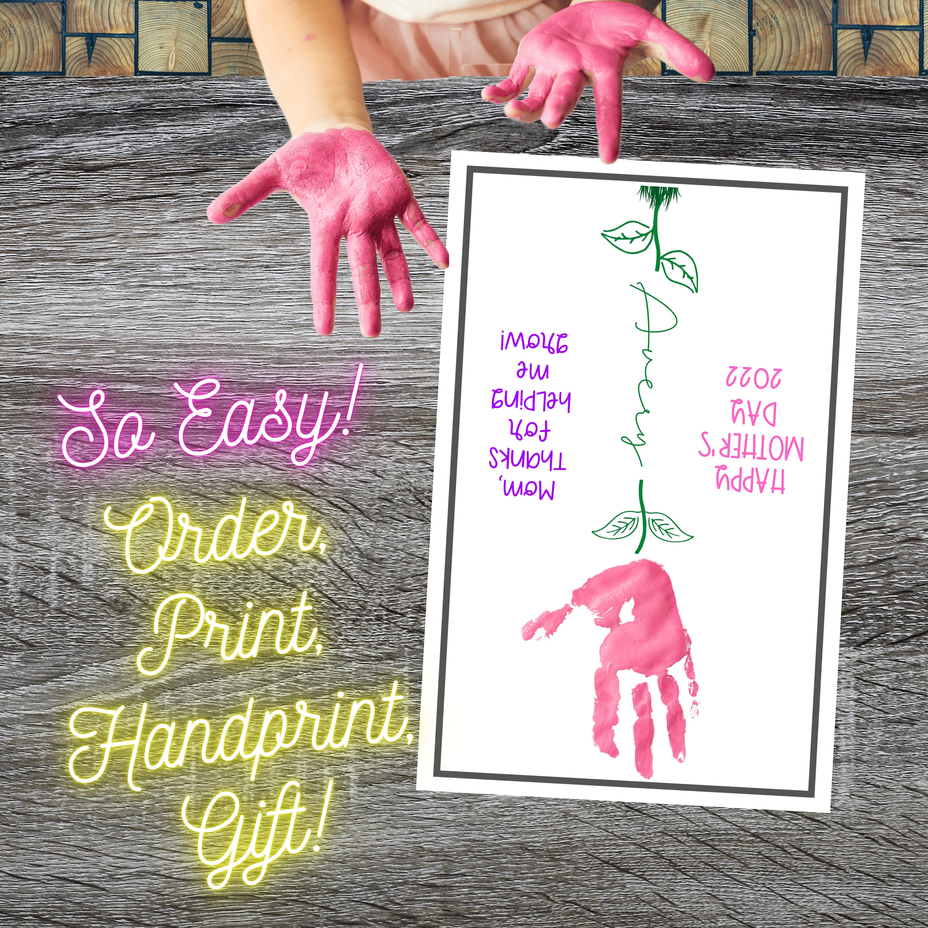 PRINTABLE PERSONALIZED MOTHER'S Day Handprint Gift From - Etsy