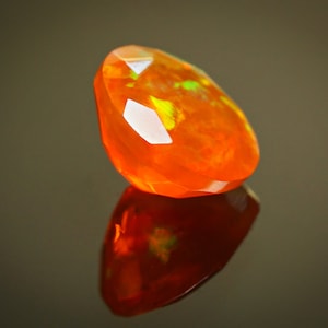 6mm AAA Grade Orange Opal , Multi Fire Opal Faceted Round Cut , Orange ...