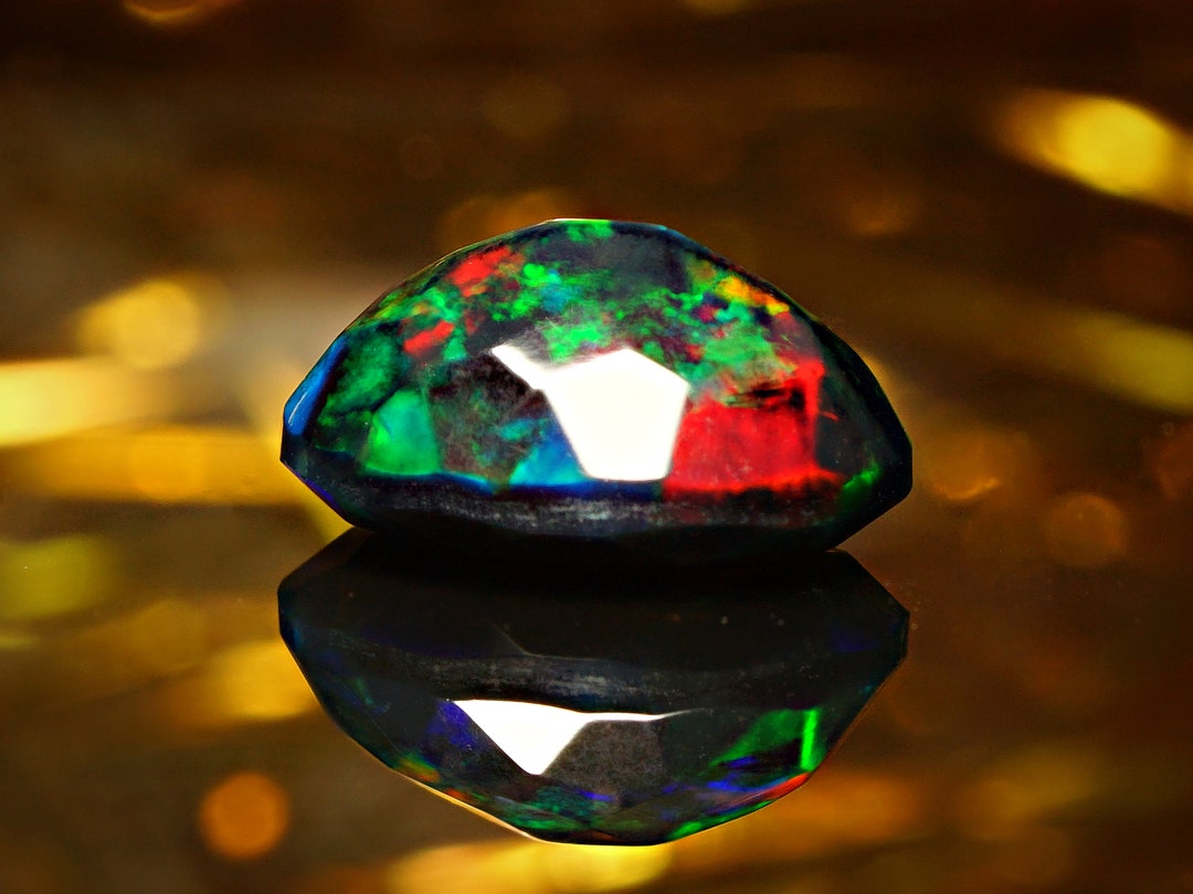 AAA Grade Ethiopian Black Opal Faceted Oval Cut Loose Gemstone for ...