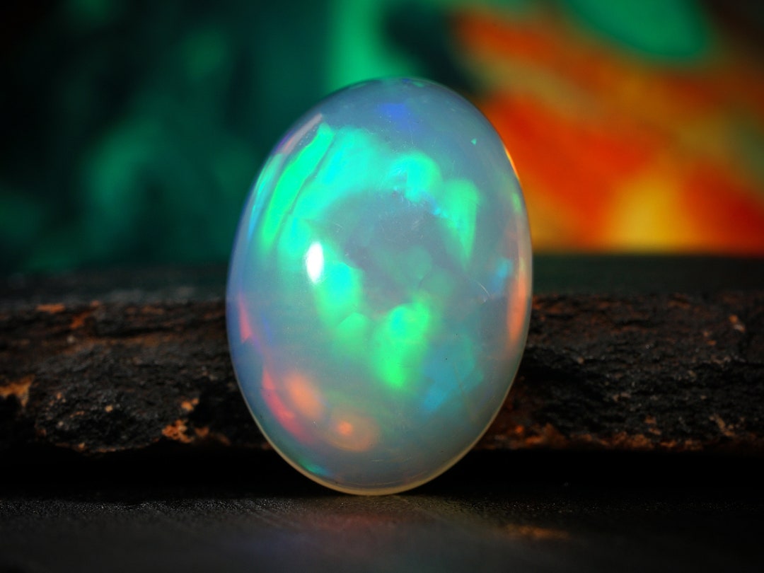 Colorful Untreated Opal Cabochon Loose Natural White Opal Gemstone Oval ...