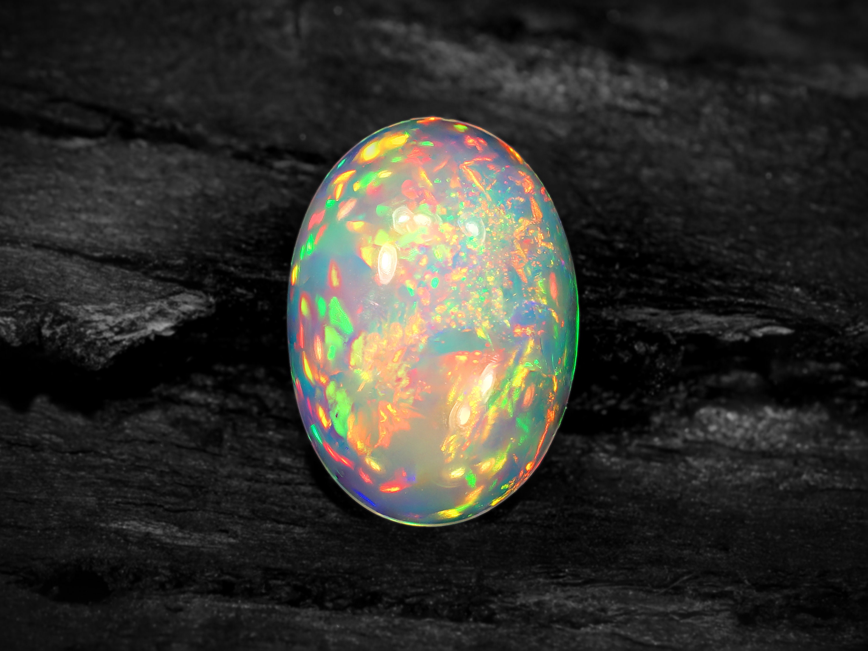 Gemstones Jewelry & Beauty 9x7 MM Natural AAA Grade Multi Fire Ethiopian Opal Oval Shape ...