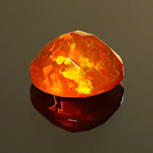 6mm AAA Grade Orange Opal , Multi Fire Opal Faceted Round Cut , Orange ...