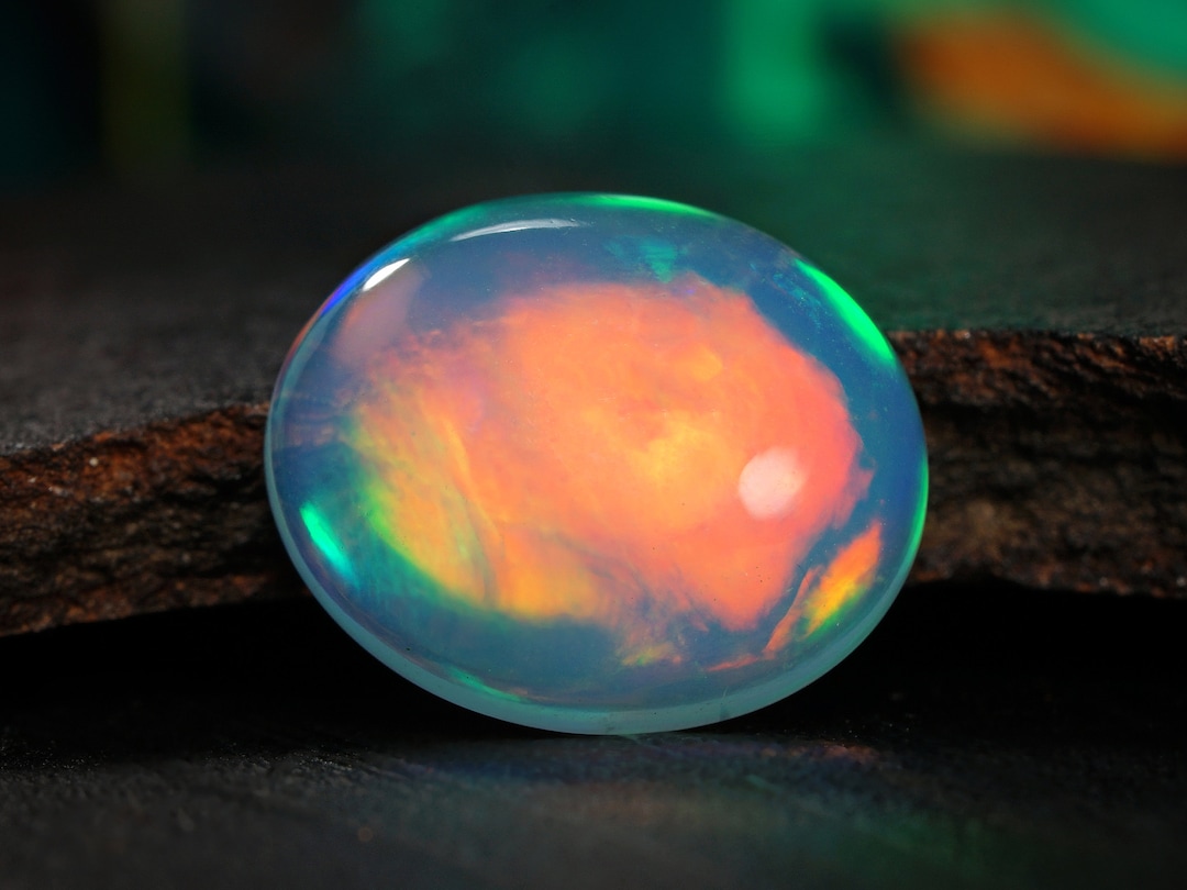Colorful Untreated Opal Cabochon Loose Natural White Opal Gemstone Oval ...