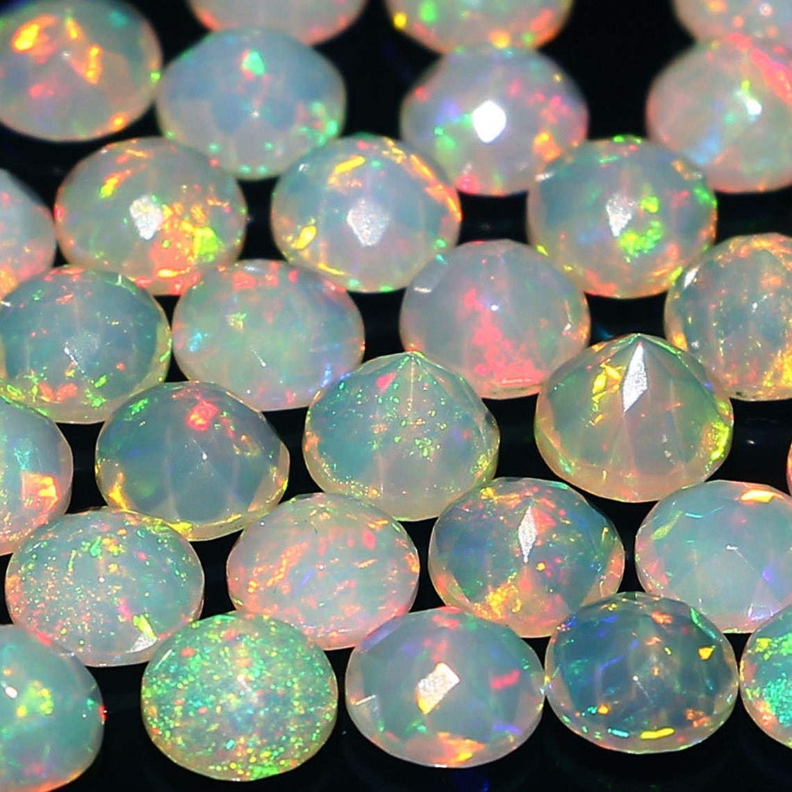 Grado AAA facetado ópalo blanco ópalo Welo natural multi | Etsy