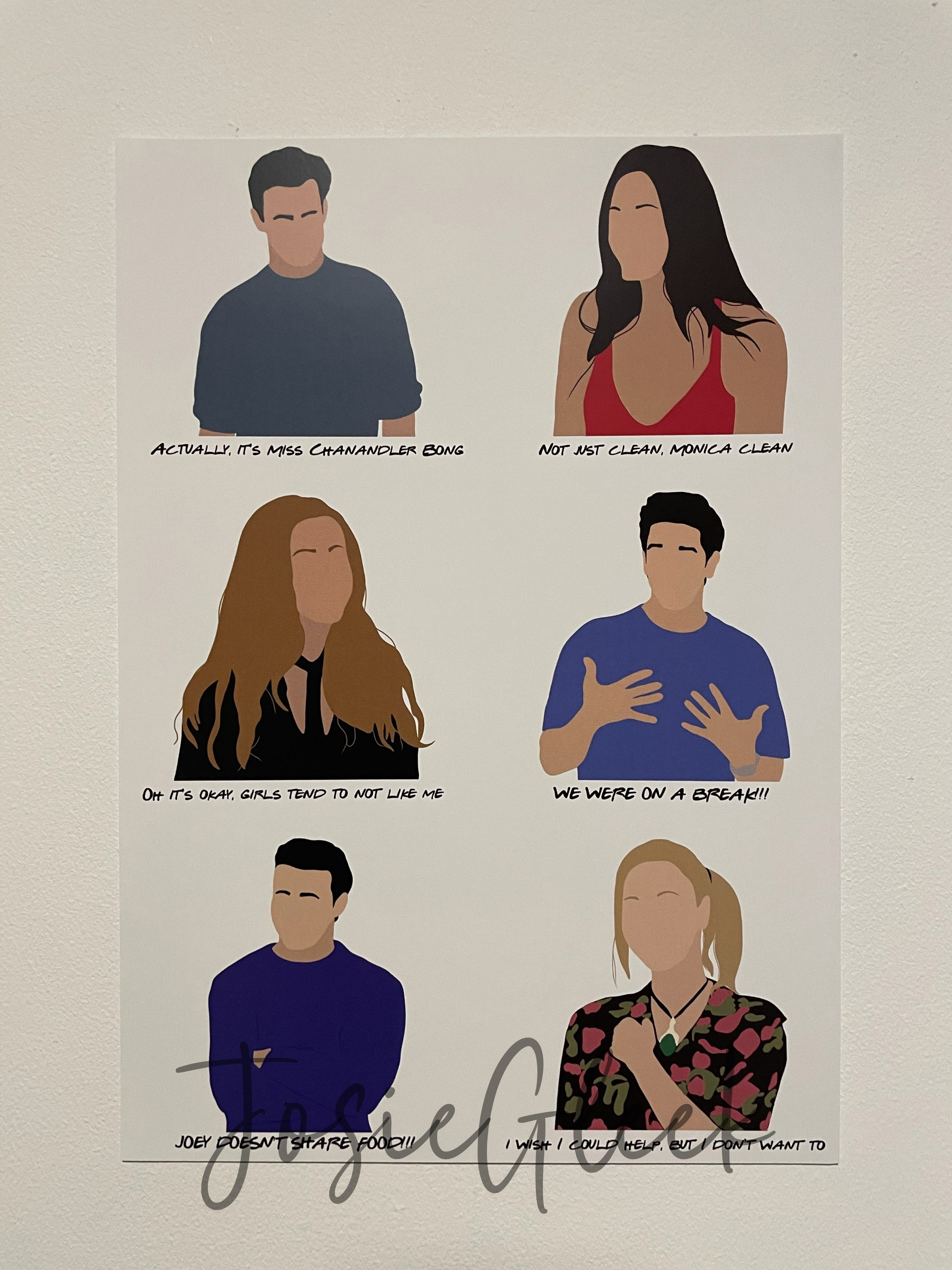 Friends A4 Poster Print Digital Drawing - Etsy Australia