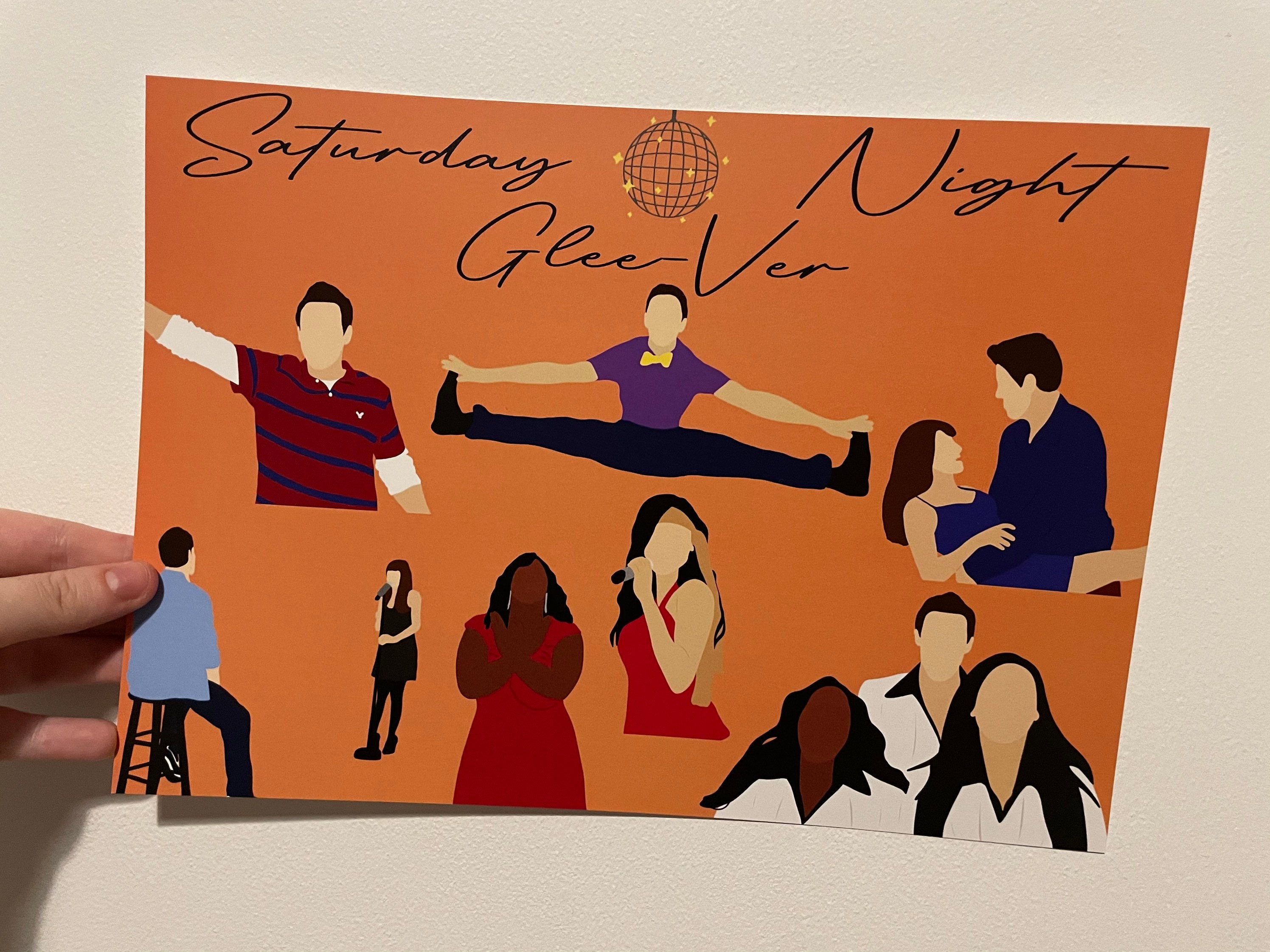 Saturday Night Glee-ver A4 Poster Print Glee Digital Drawing - Etsy UK
