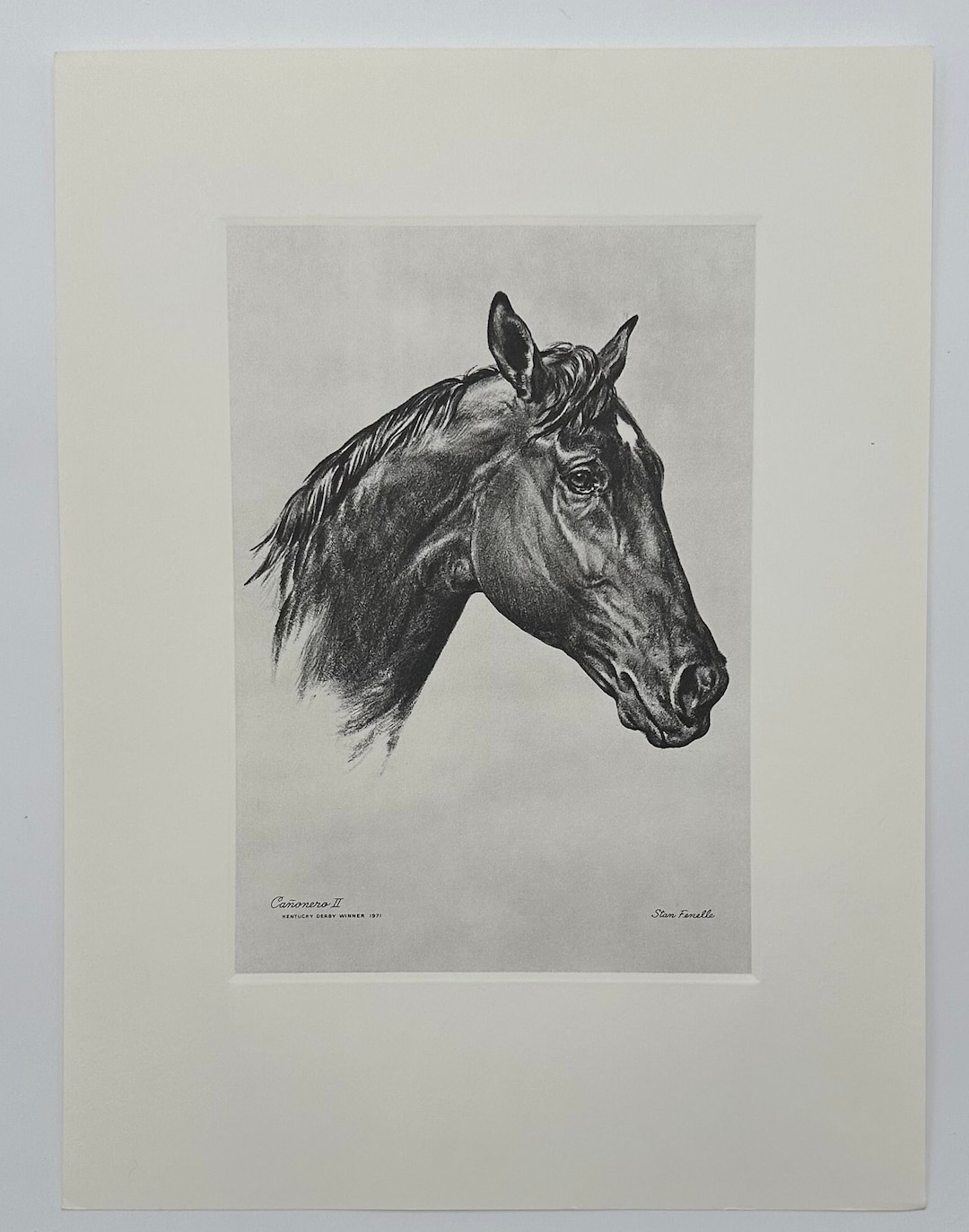 1971 Kentucky Derby Winner Cañonero II, 12x16 Stan Fenelle Vintage ...