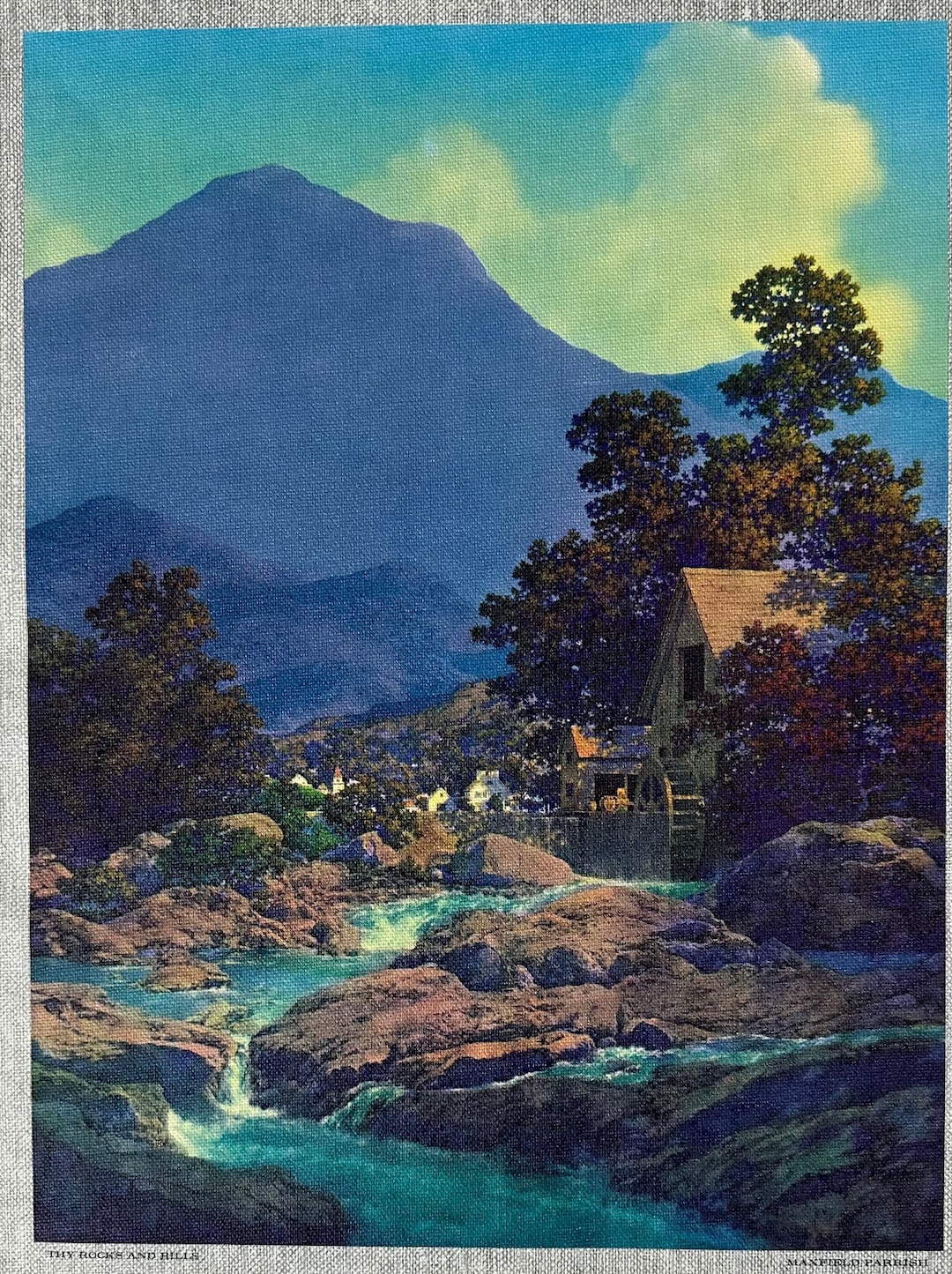 Vintage 1970s Vintage Landscape Art Maxfield Parrish Thy Rocks and ...