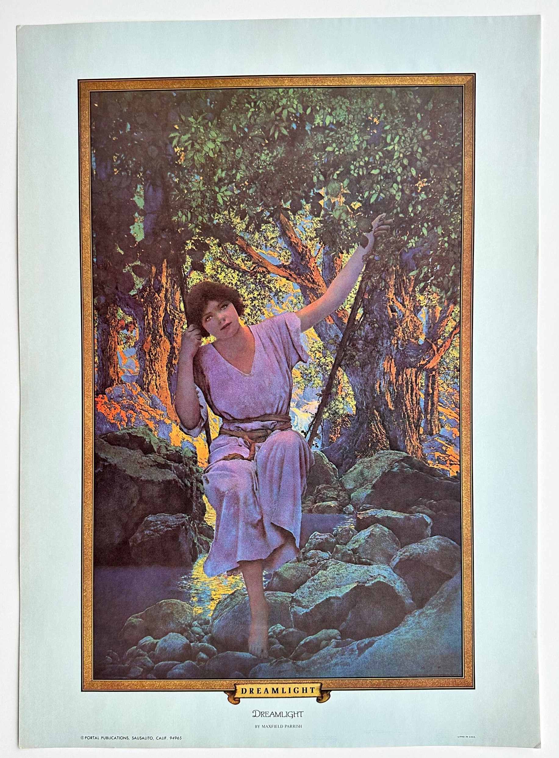 Vintage Maxfield Parrish Small Poster Print Dreamlight, Beautiful ...