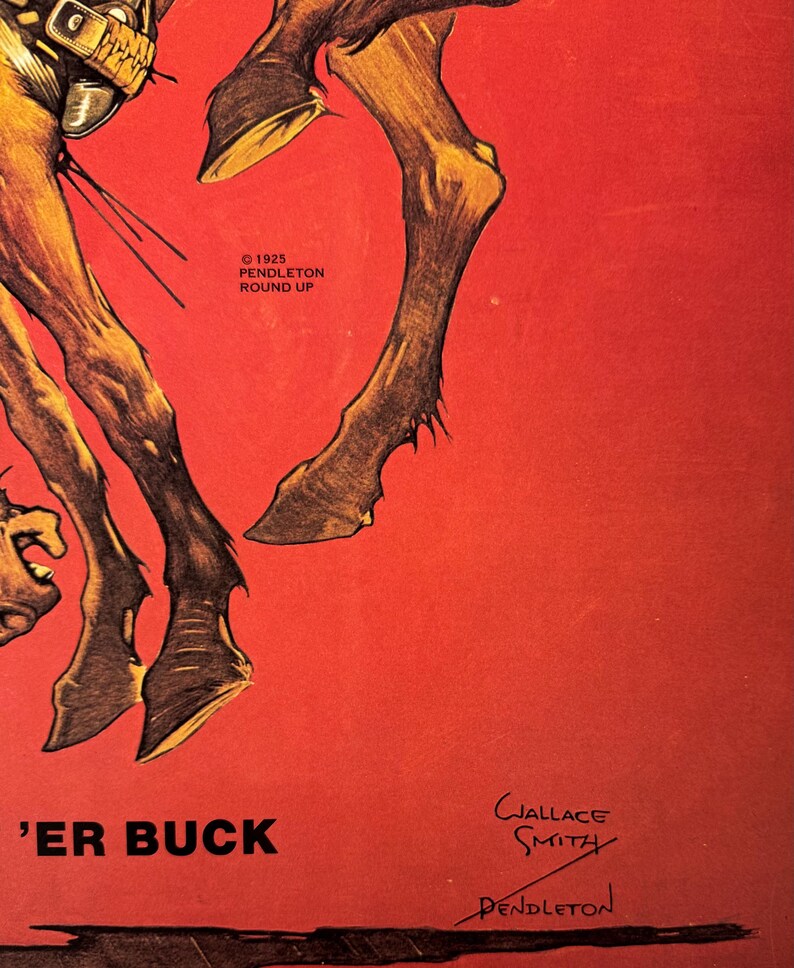 Let Er Buck, Pendleton Round up Rodeo 28x16 Poster Print, Western ...