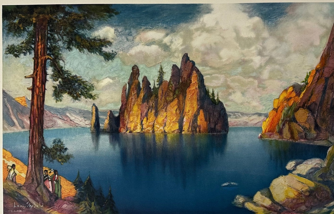 Crater Lake Oregon the Phantom Ship Original Vintage Louis - Etsy