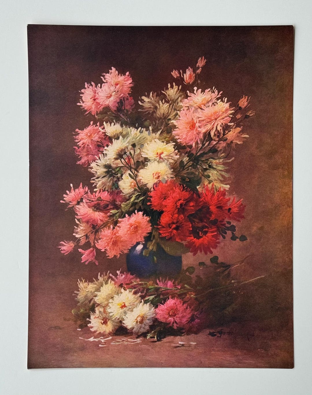 Beautiful Original Vintage 14x18 Emile Godchaux Floral Still Life Fine ...