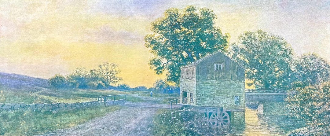Antique 1909 Rustic Mill Scene Print Early 20th Century Landscape Wall ...
