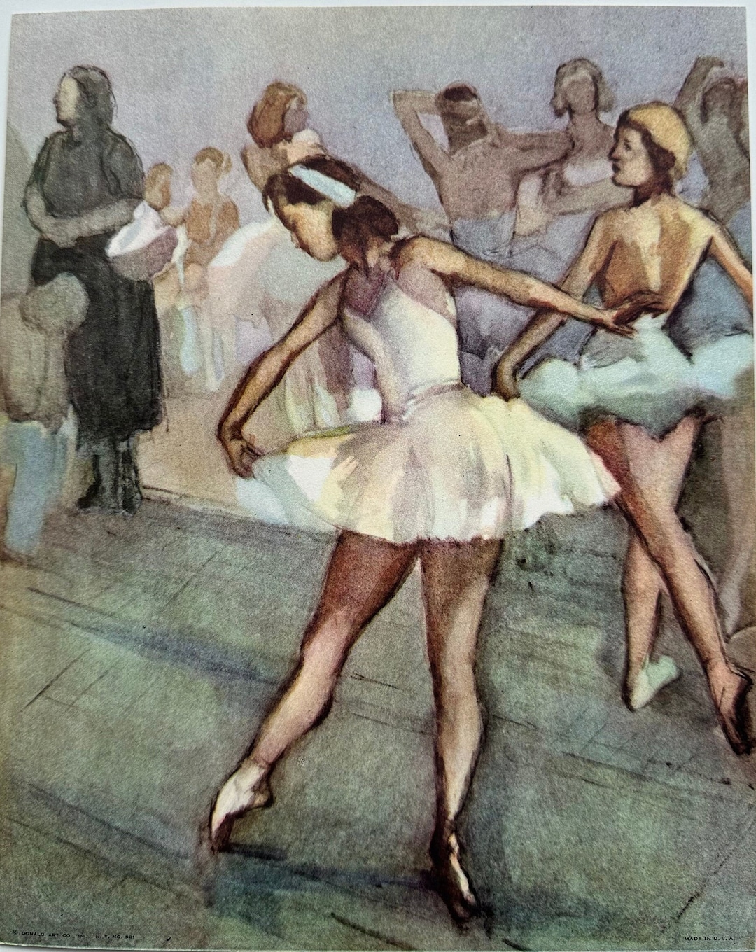 Vintage Ballet Art Print, 8 X 10, Ready to Frame, Ballet Dancers, Soft ...