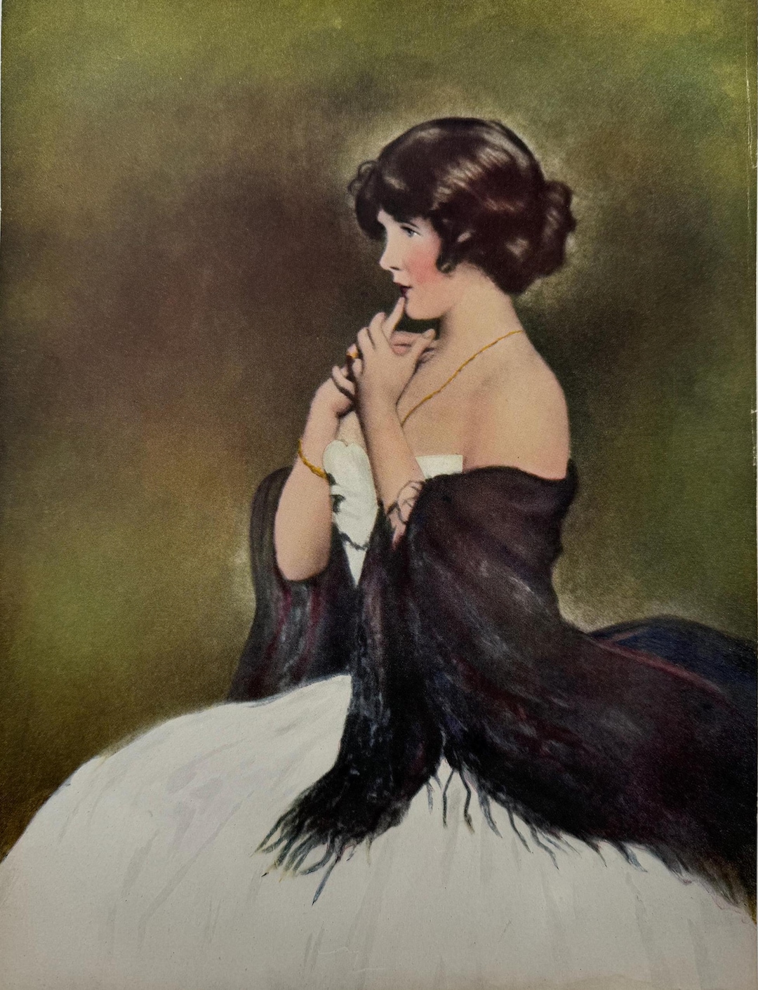 Vintage Gabriel Nicolet 12x9 Art Print, Pensive French Beauty - Etsy