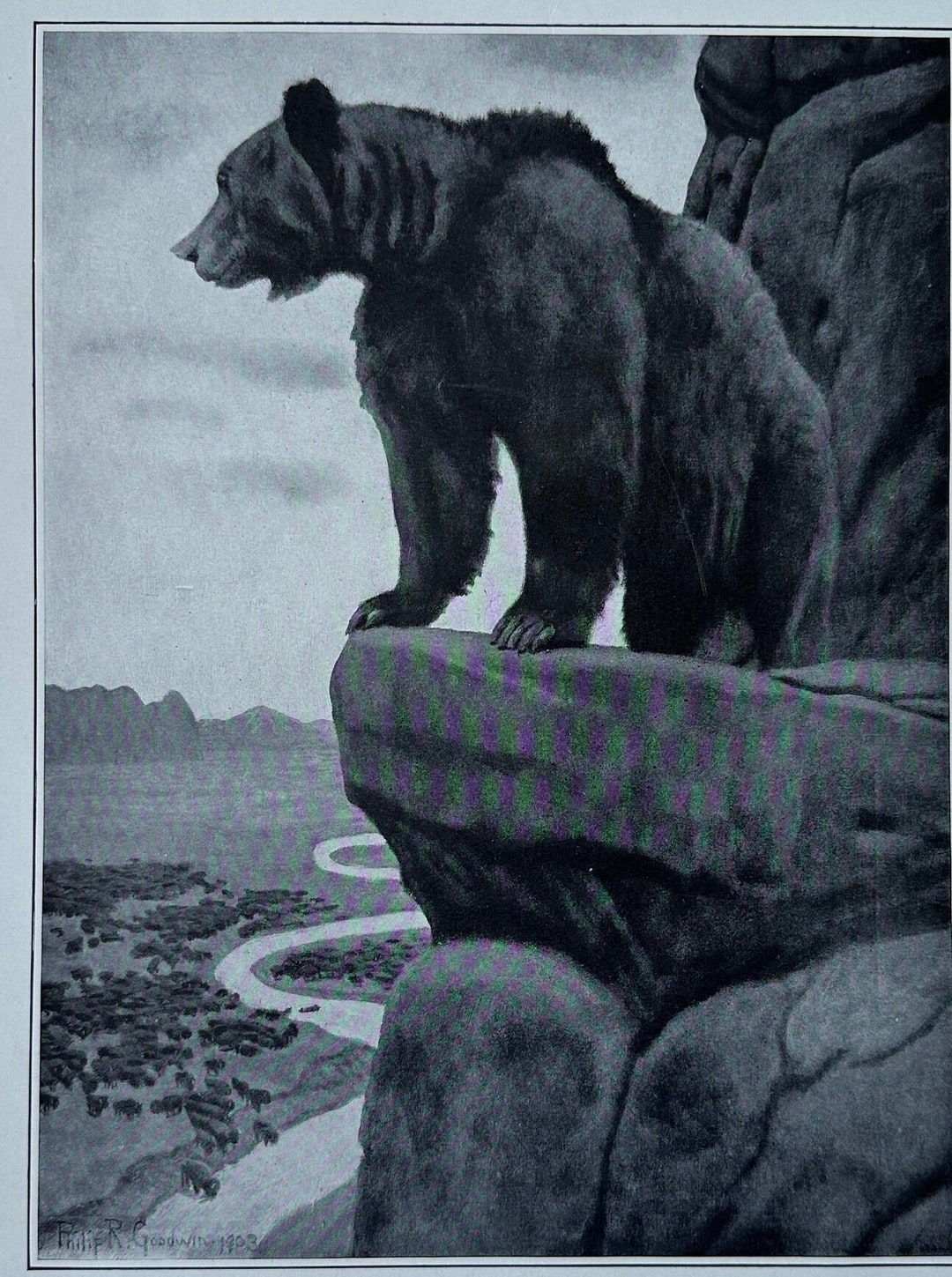 Vintage 1914 Philip R Goodwin Western Picture Print, Before the White ...