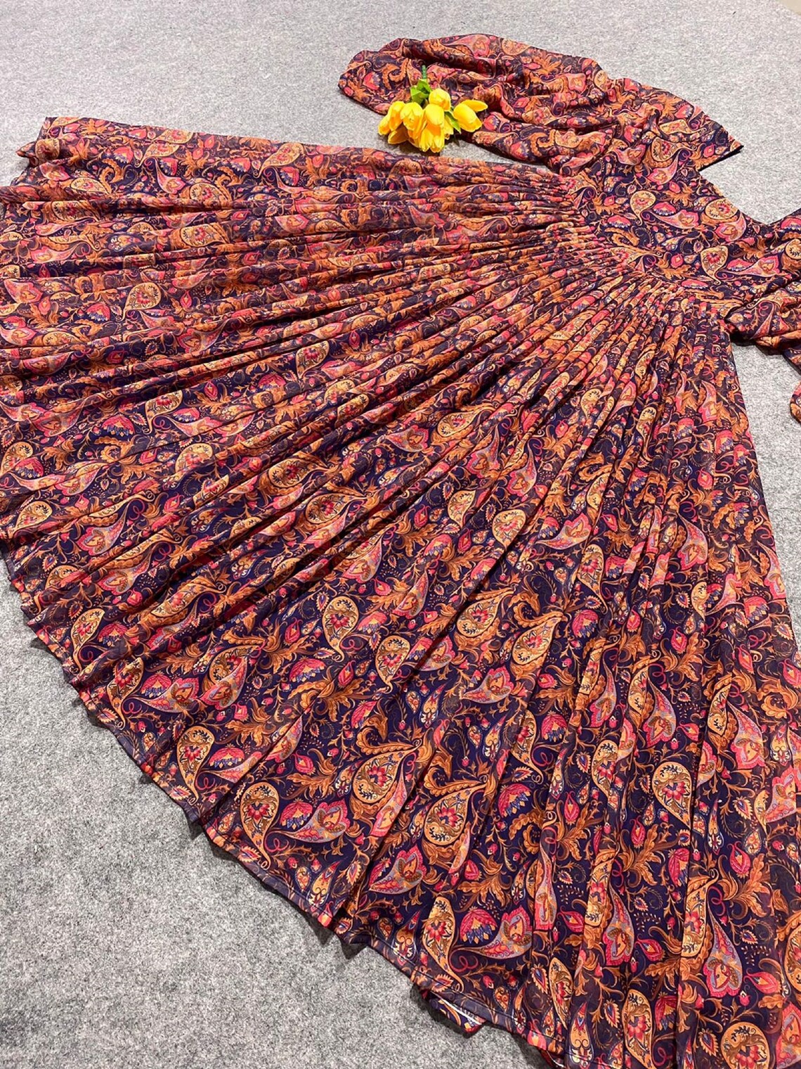 Amazing Indian Designer Georgette Digital Print Full Sleeve - Etsy