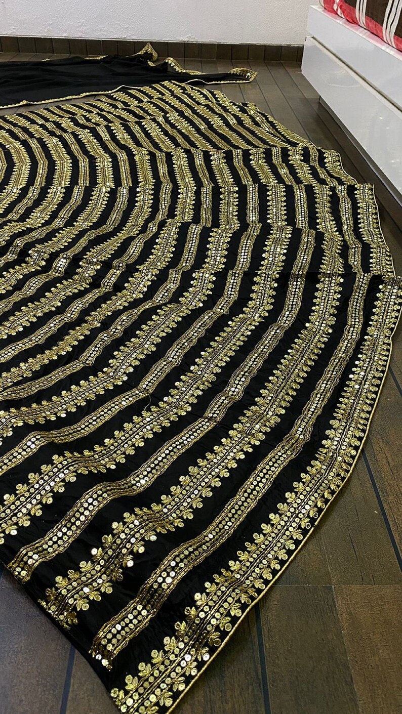 Classic Black Colour Sangit Outfit Lehenga Choli for - Etsy