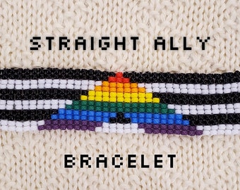 Straight Ally LGBTQIA Pride Bracelet Optional Custom Pronouns - Etsy