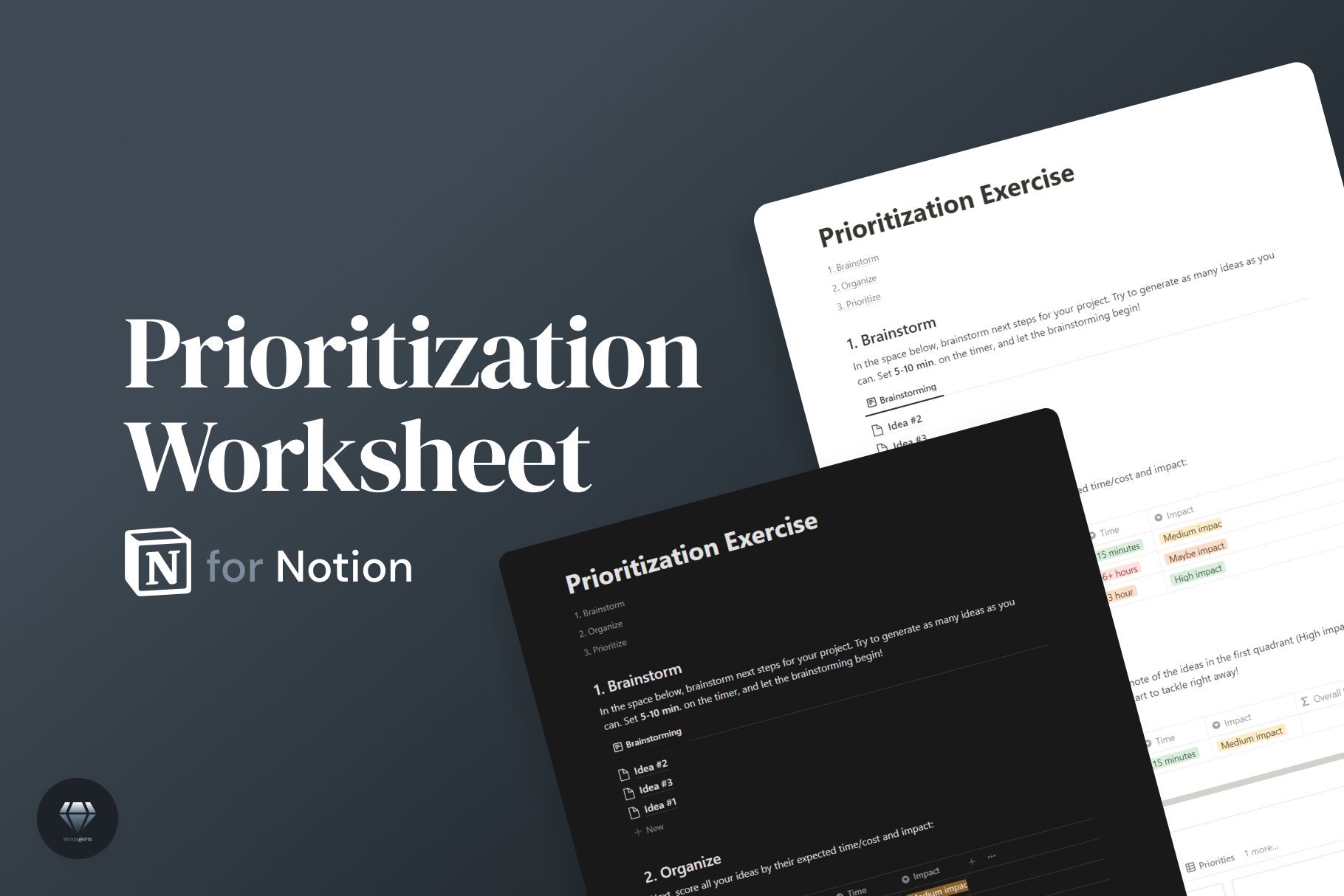 Notion Prioritization Worksheet Decision-making Matrix Framework - Etsy