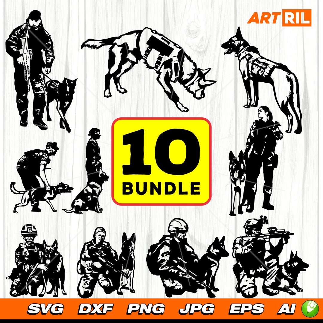 Military Dog Bundle K9 Dog Svg - Etsy