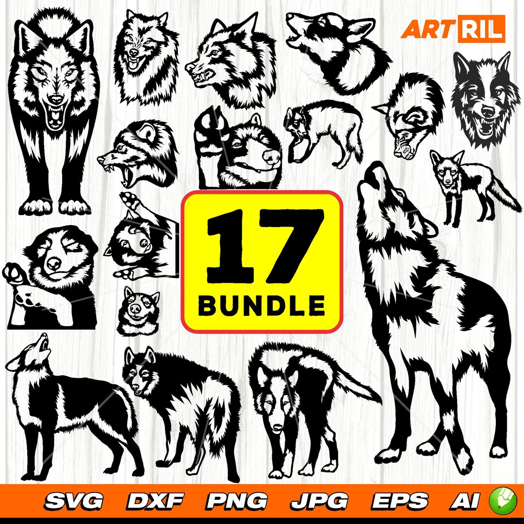 Embrace the Wild: Wolf Bundle SVG Cutfiles for Untamed Creations - Etsy