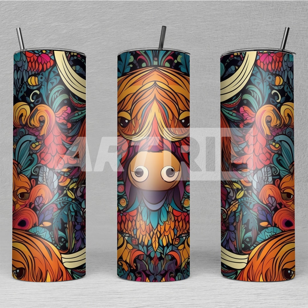 Elegant Furs Highland Cow Patterns Unleashed 20oz Straight - Etsy