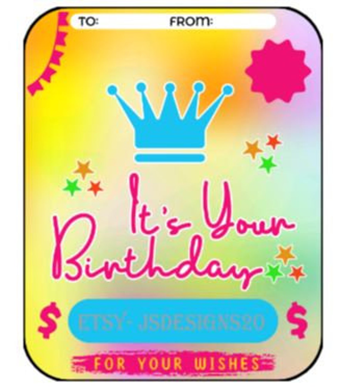 Birthday Money Holder Card It's Your Birthday Money Holder Money Gift ...