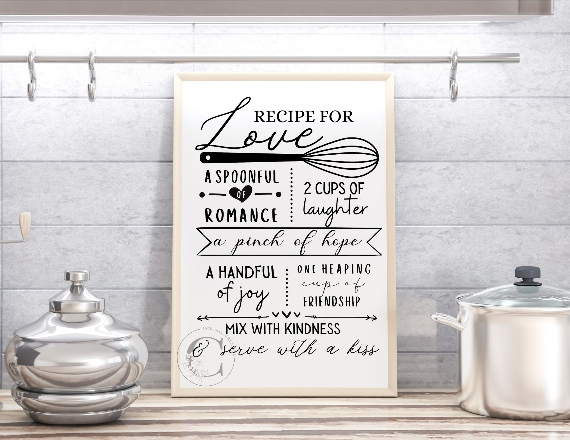 Printable Recipe for Love Decor Sign With Instant Download | Bridal ...