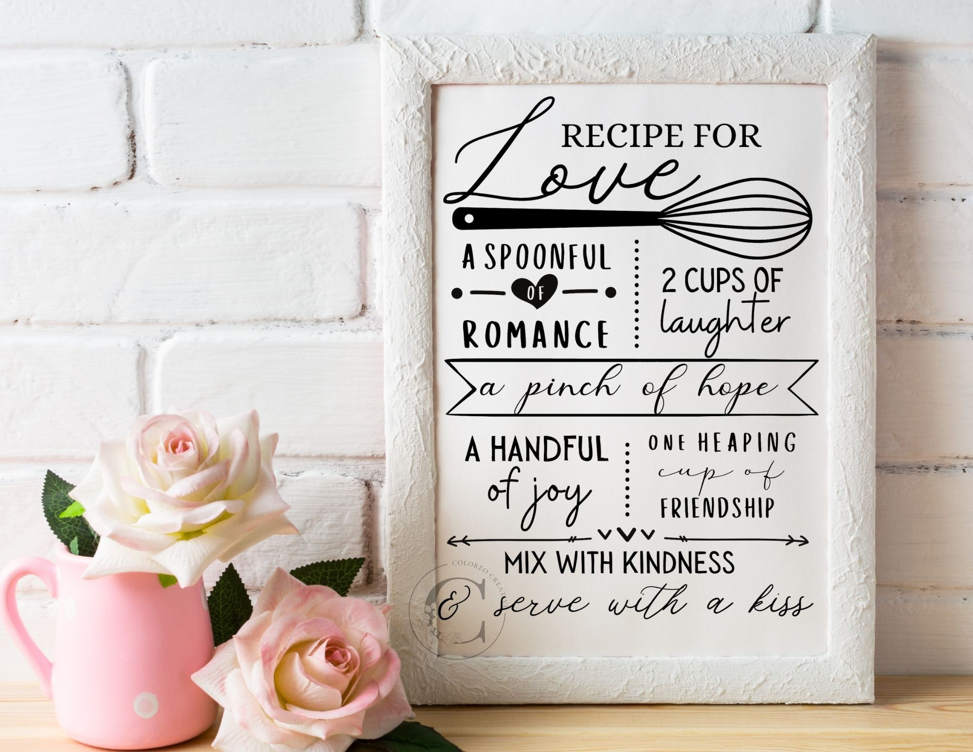 Printable Recipe for Love Decor Sign With Instant Download | Bridal ...